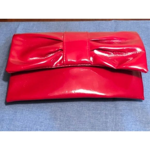Estee Lauder | Bags | Estee Lauder Womens Clutch Handbag Red Shiny Snap ...